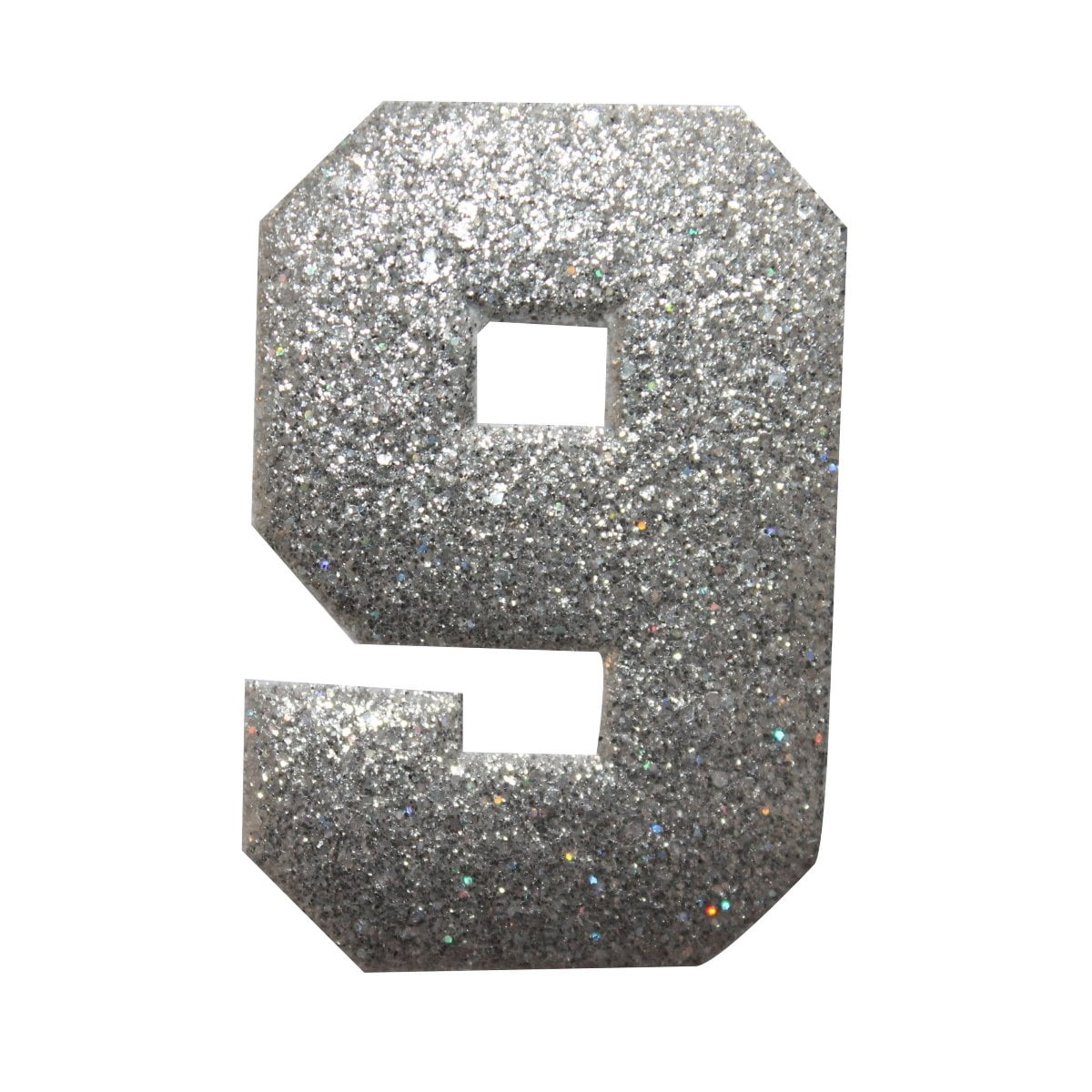 ID 8639 Shiny Number 9 Nine Patch Glitter Metallic Symbol Iron On ...