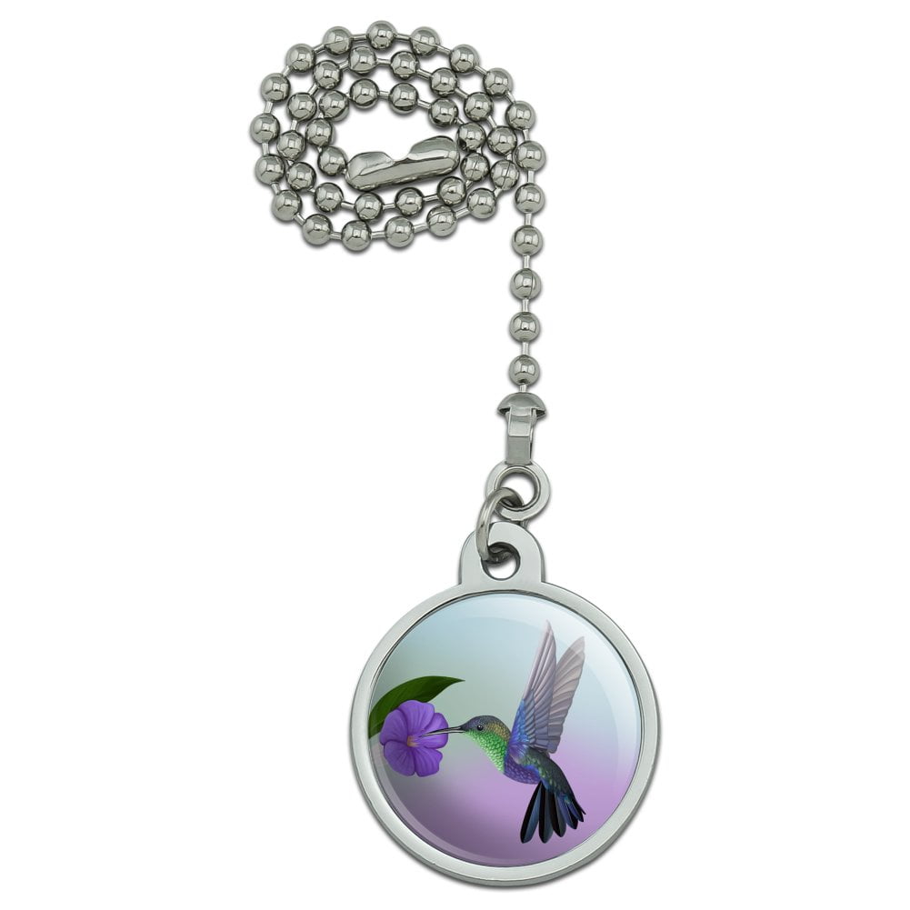 Hummingbird Crowned Woodnymph Purple Violet Ceiling Fan and Light Pull ...