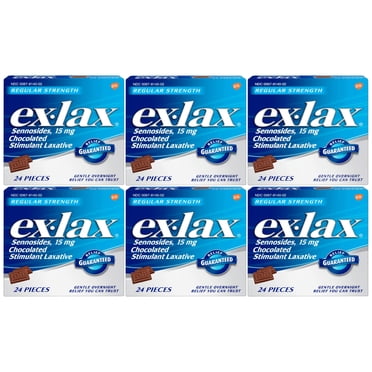 Ex-Lax Ex Lax Regular Strength Chocolate Laxative, 24 CT (Pack of 12 ...