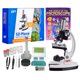 AmScope 120X-1200X 52-pcs Kids Beginner Microscope Kit with Slides, LED ...