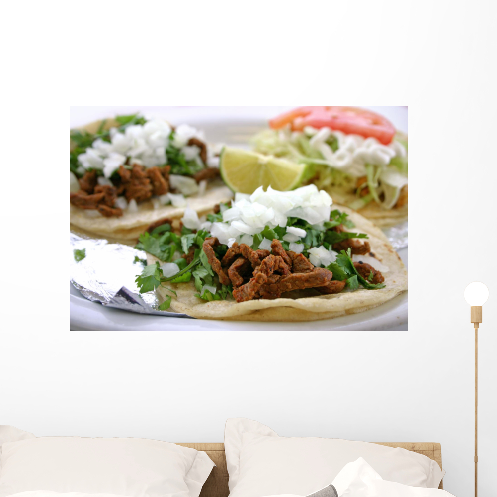 Steak Tacos Wall Mural Decal by Wallmonkeys Vinyl Peel and Stick ...