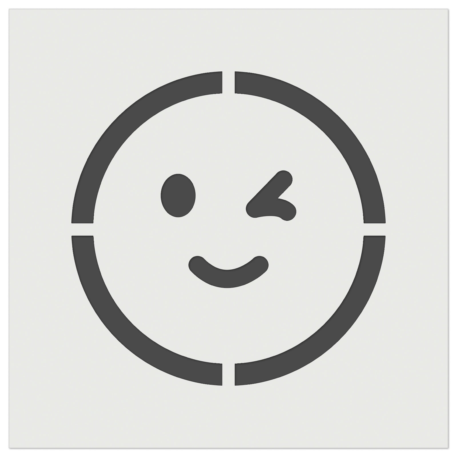 Winking Smiling Face Emoticon DIY Cookie Wall Craft Stencil - 3.5 Inch ...