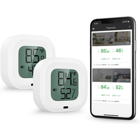Mini Wireless Thermometer Hygrometer, Bluetooth Indoor Temperature ...