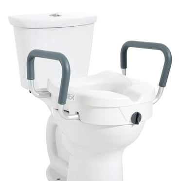 "Raised High Rise Hinged Toilet Seat Riser, Elongated, White, 19 1/3"" L x 14"" W x 3 1/2"" H ...