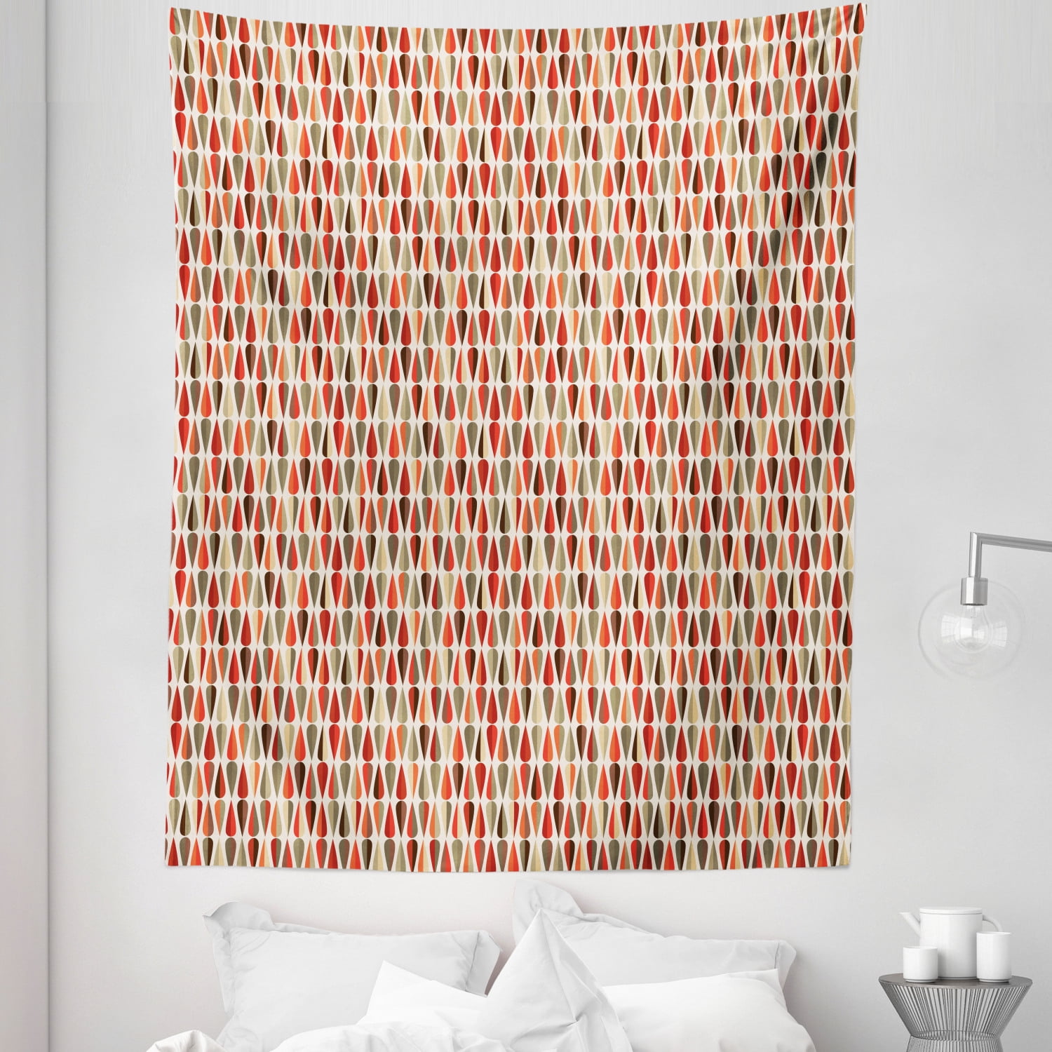 Geometric Tapestry, Teardrop Shapes Pattern with Colorful Motifs ...