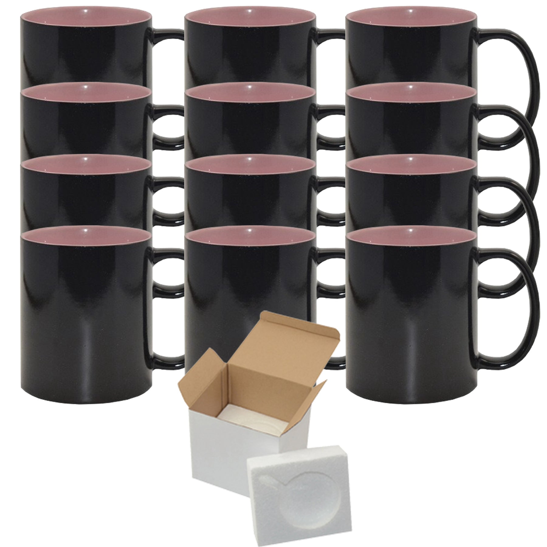 12 Pack of 15oz Pink Inner Color Changing Sublimation Mugs - Shipped ...
