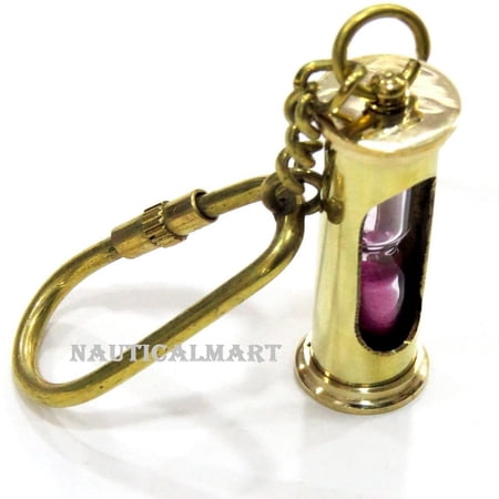 NauticalMart Hour Glass brass Sand Timer Clock Keychain Nautical ...