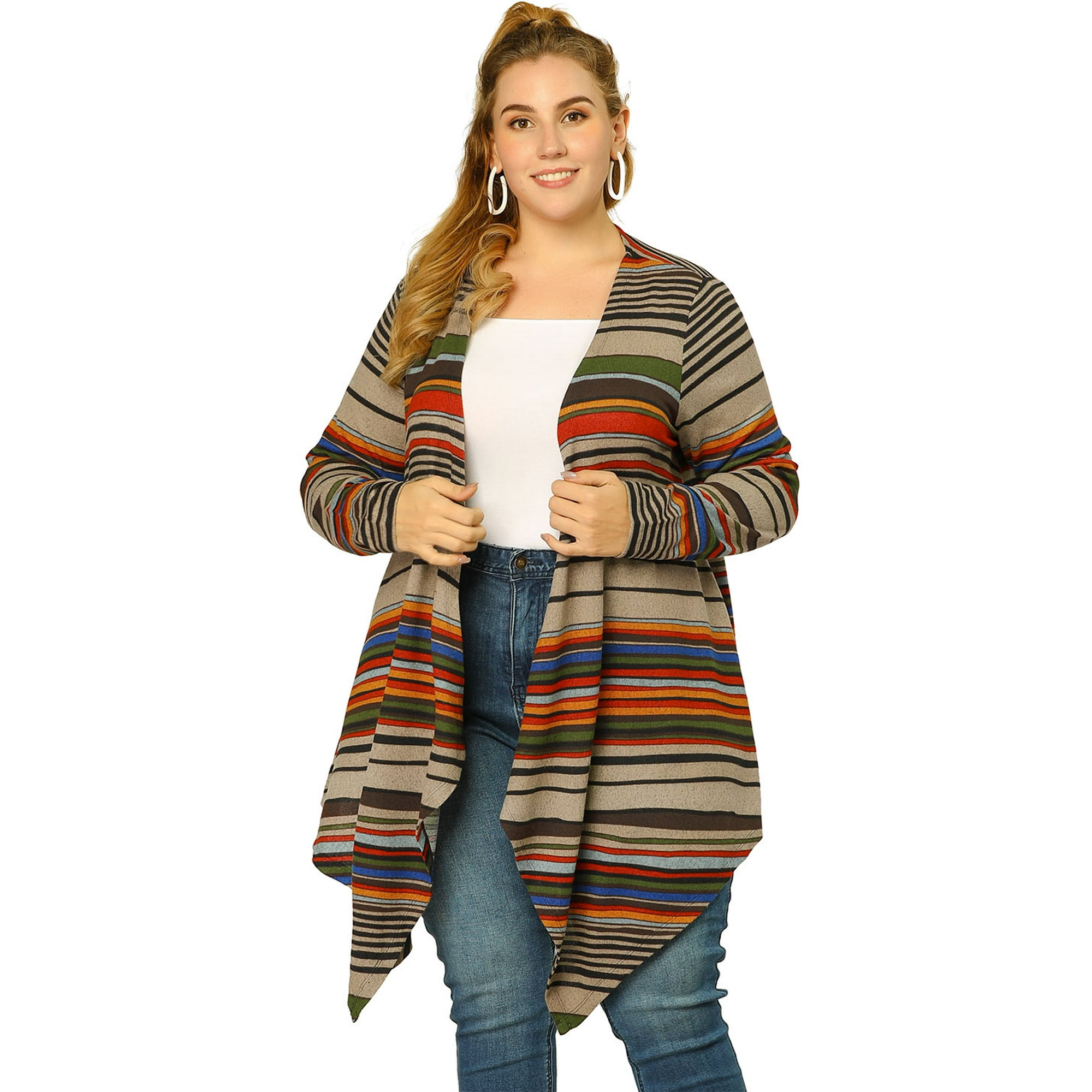 Click here for Grace & Grandeur Womens Plus Size Color Block Stri... prices