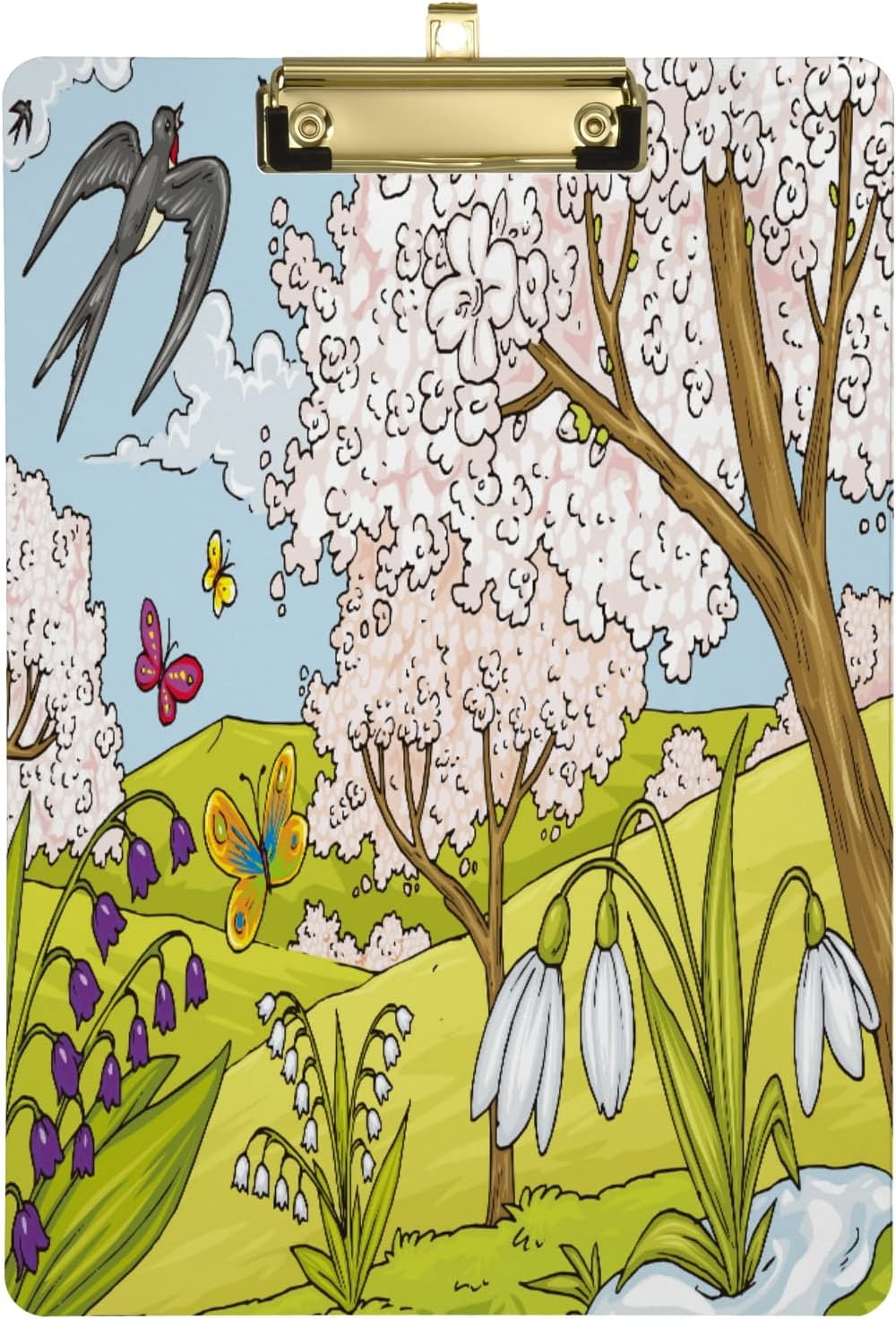 FMSHPON Four Seasons Spring Landscape Clipboard Hardboard Wood Nursing ...