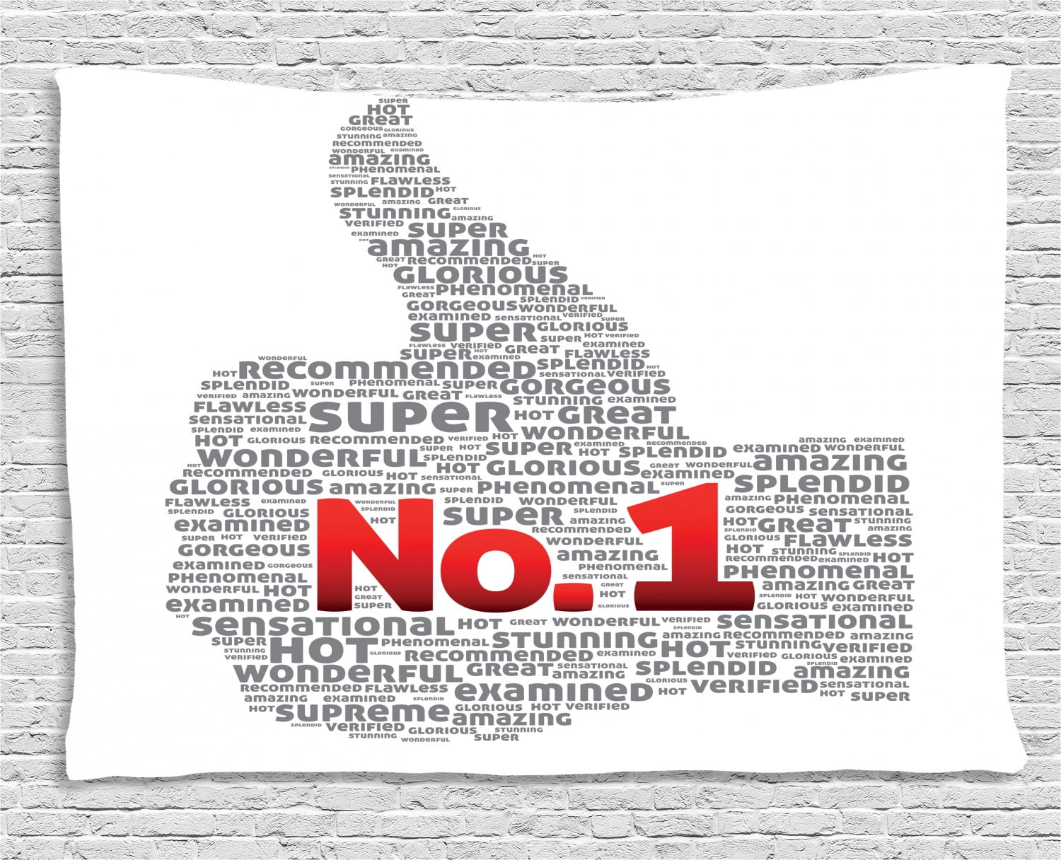 Number Tapestry, Thumbs Up Super Number One Job Success Business Worker ...