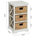Hampton Meadows 3 Tier X-Side End Storage Cabinet with 3 Wicker Baskets ...