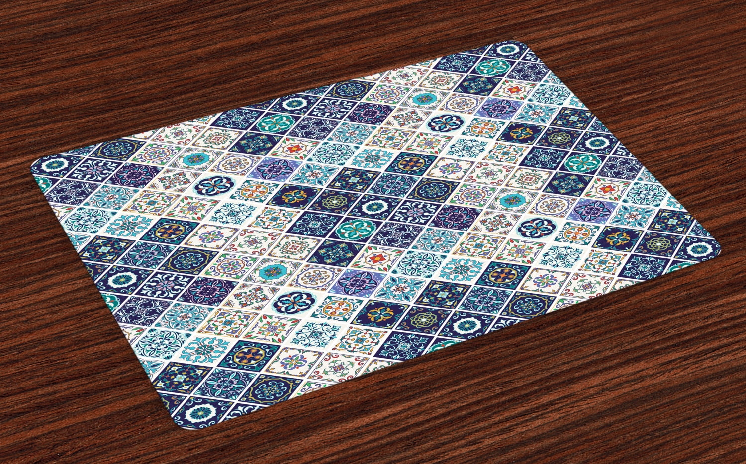 Ambesonne Traditional Place Mats Set of 4, Portuguese Retro Tile ...