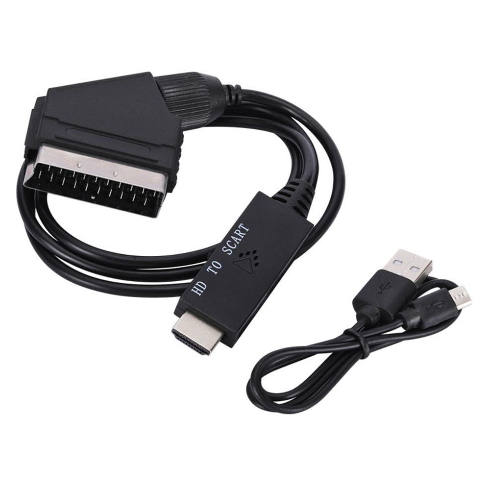 CAIROYAR Cable convertidor de HDMI a SCART portátil, adaptador de audio ...