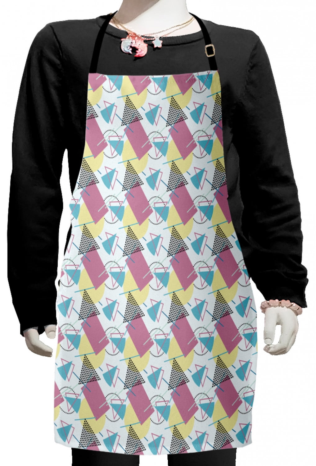 Retro Kids Apron, Pastel Colored Funky Geometrical Shapes from Eighties ...