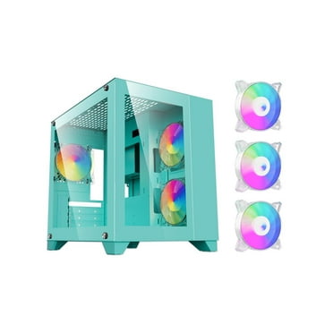 DIYPC White Gaming Computer Case, Micro ATX, USB3.0, Dual Tempered ...