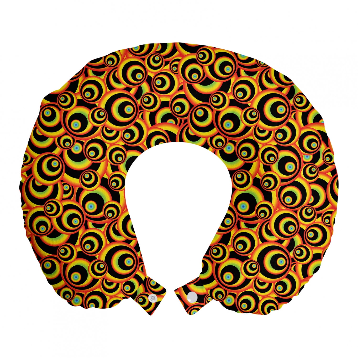 Abstract Travel Pillow Neck Rest, Spiral Round Colorful Disc Shaped ...
