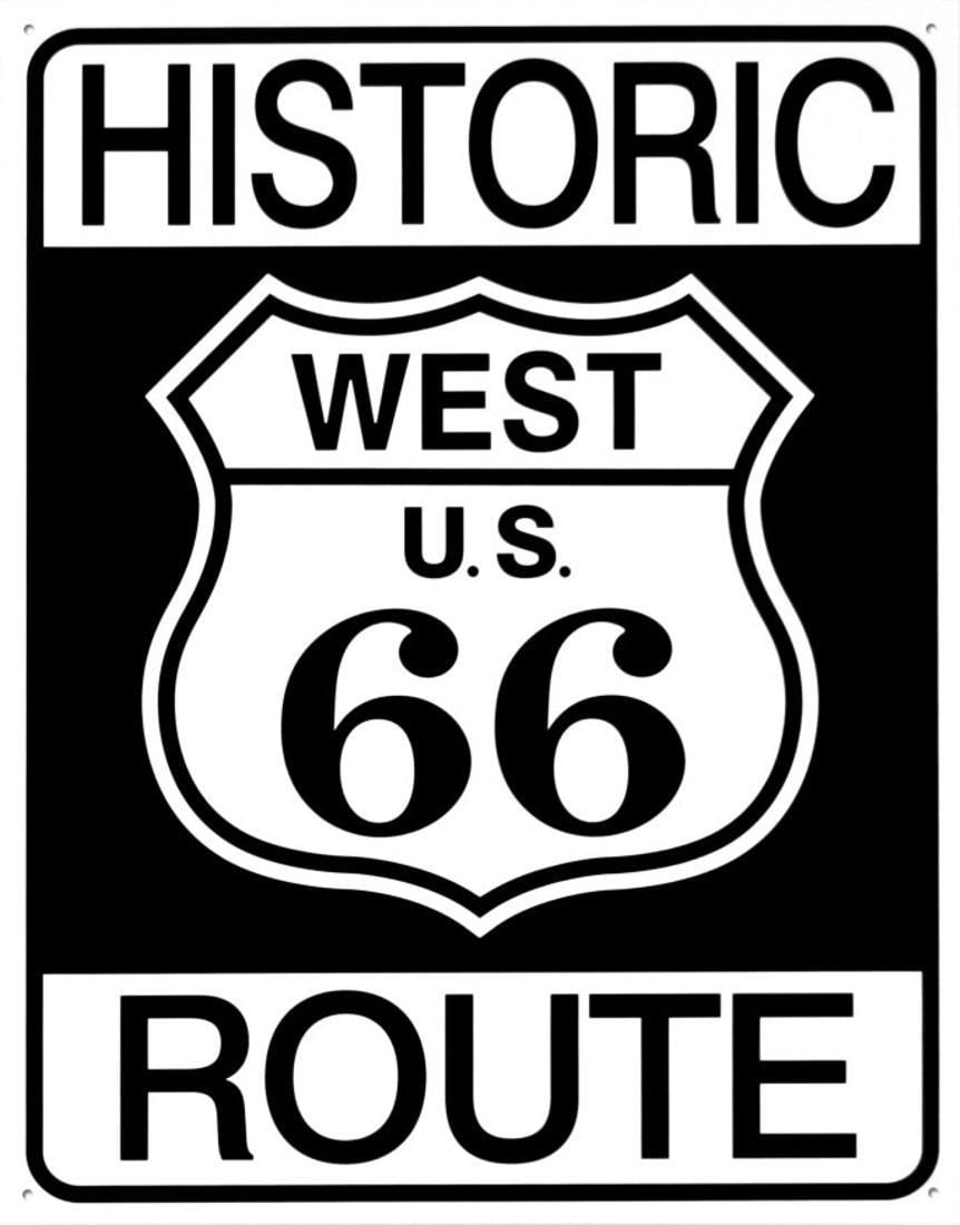 Historic Route 66 Tin Sign - 12.5x16 - Walmart.com - Walmart.com