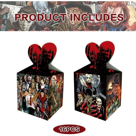 16 Pcs Horror Movie Party Bags Party Favor Candy Gift Boxes for ...