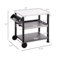 Grill Cart Table Outdoor, 3-Shelf Stainless Steel Pizza Oven Stand with ...