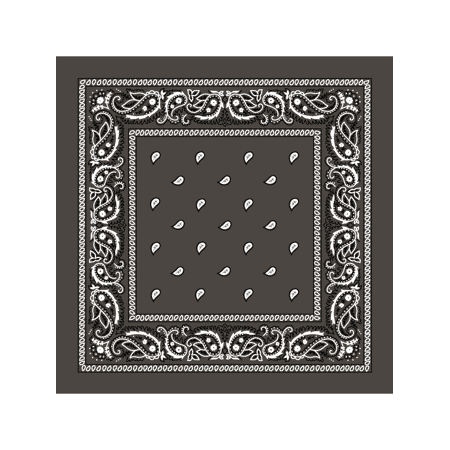 BANDANA - Dark Grey Paisley Bandana - Single Piece 14x14 - Walmart.com ...