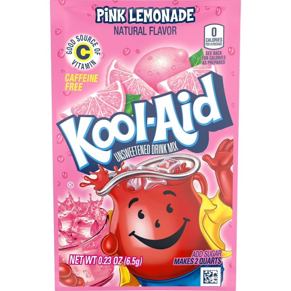 Kool-Aid Unsweetened Pink Lemonade Naturally Flavored Powdered Soft ...