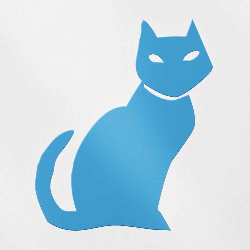 Transparent Decal Stickers Of Cat (Azure Blue) Premium Waterproof Vinyl ...