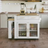 CBJCBJ 71.65" L Expandable Retractable Kitchen Island on Wheels with ...