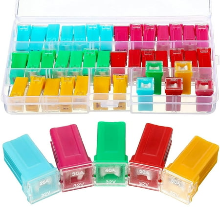40 Pieces Automotive Fuse Kit Mini Box Shaped Cartridge Fuse Kit Micro ...
