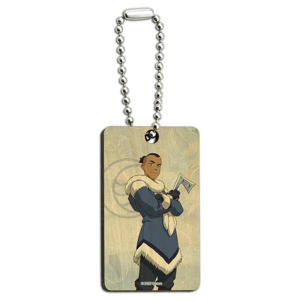 Avatar the Last Airbender Sokka Wood Wooden Rectangle Keychain Key Ring ...