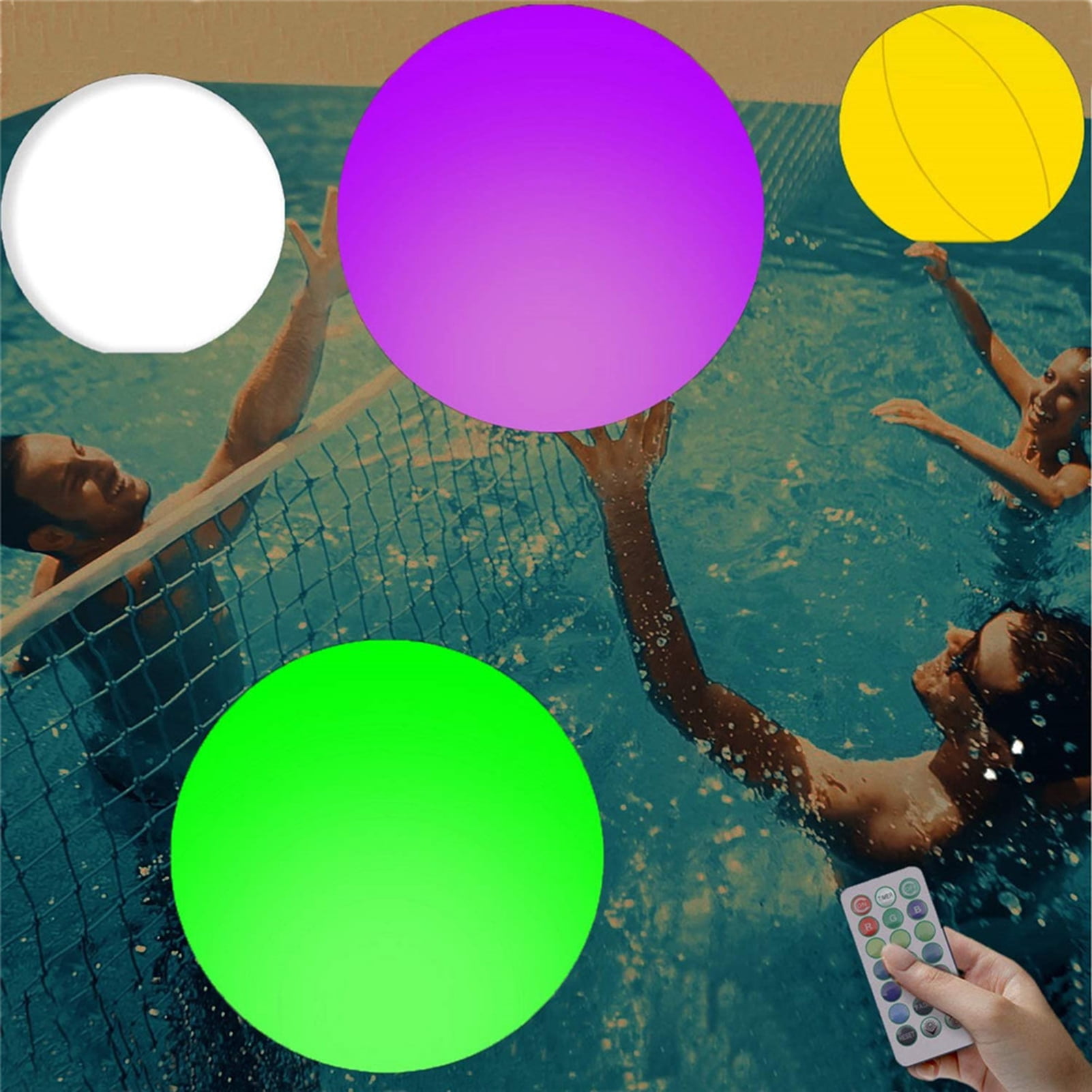 Hariumiu 11.8"/15.7" Rechargeable Beach Floating Lights, Inflatable 16 ...