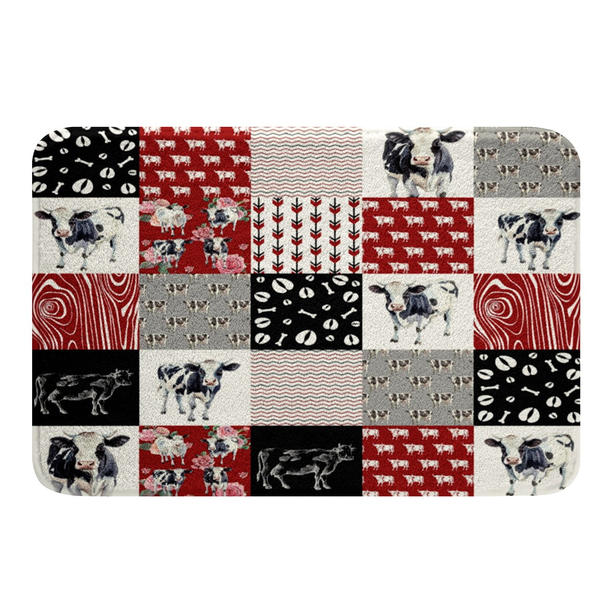 Milk Cow Bathroom Rugs Farm Animals Floor Mats 20"x32",Western Cowboy ...