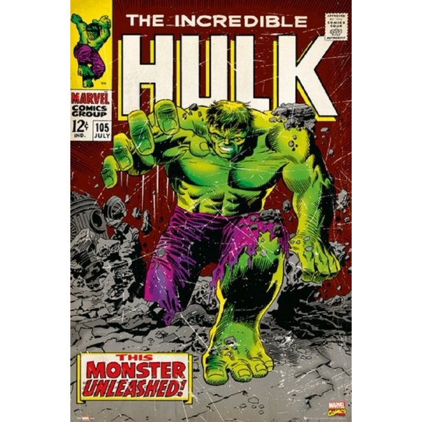 Marvel Hulk - Comic Book Cover Laminated Poster (24 X 36) - Walmart.com ...