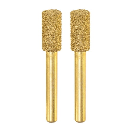 2 Pack Diamond Mounted Point 10mm Brazed Grinder Cylindrical Head 6mm ...