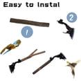 2 PCS Natural Wood Bird Perch with Suction Cup Parrot Shower and Window ...