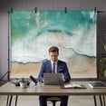 10x8ft Photo Backdrop, Turquoise Coastal Soft Polyester Backdrop ...