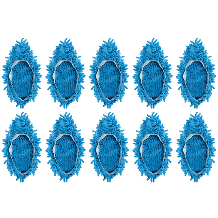10 Pieces Microfiber Mop Slippers Shoes Cover Soft Washable Reusable ...
