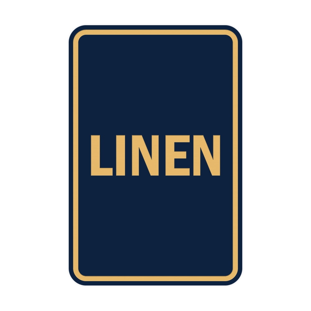 Portrait Round Linen Sign (Navy Blue/Gold) - Medium 5" x 7" - Walmart.com