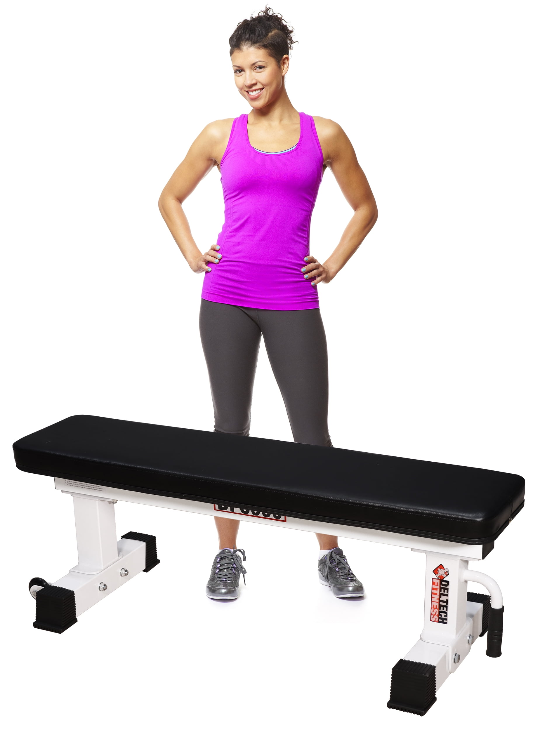 Deltech Fitness DF8000 Flat Bench – 1000 LBS Capacity –Exercise Back ...