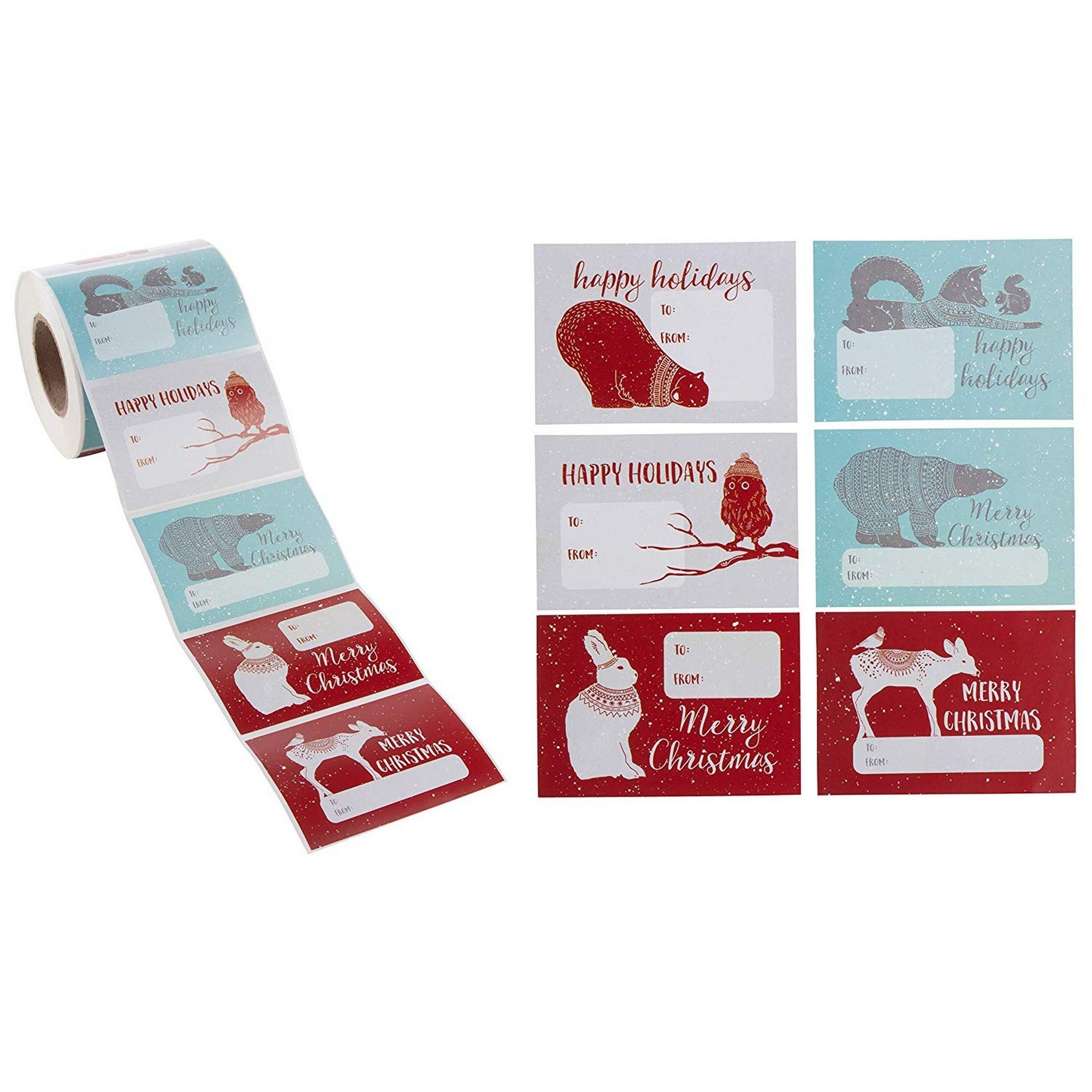 Gift Label Stickers - 504-Count Christmas Gift Tag Stickers - to and ...