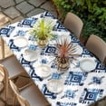 Bohemia Fitted Rectangle Tablecloth 32" x 72" Blue Argyle Pattern ...