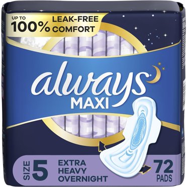Always Infinity Size 5 Extra Heavy Overnight Feminine Pads with Wings ...