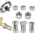 8PCS Carbon Steel Router Collet Adapter Set Suitable For Trim Router ...