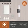 VAXCEL Bari 2-Light Matte Black Wall Sconce, Clear Glass Shade ...
