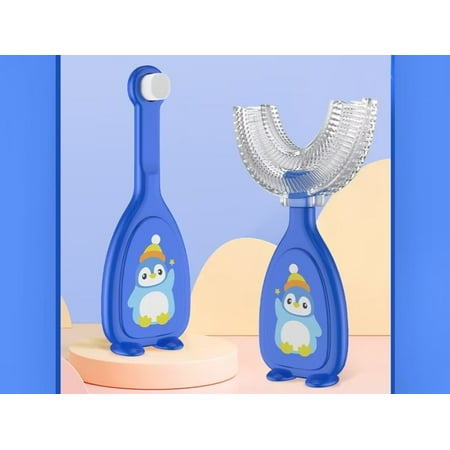 HEIBIN Kids U Shaped Toothbrush&small brush, Cute Silicone Manual ...