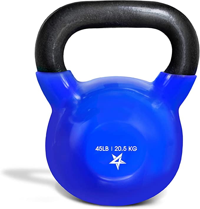 Yes4All 45lb Vinyl Coated / PVC Kettlebell, Blue, Single - Walmart.com