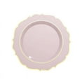 BalsaCircle 10 Blush 10.5" Round Plastic Dinner Plates Gold Scalloped ...