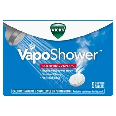Vicks VapoShower Aromatherapy Shower Bomb, Soothing Vapor Steam, 9 ...
