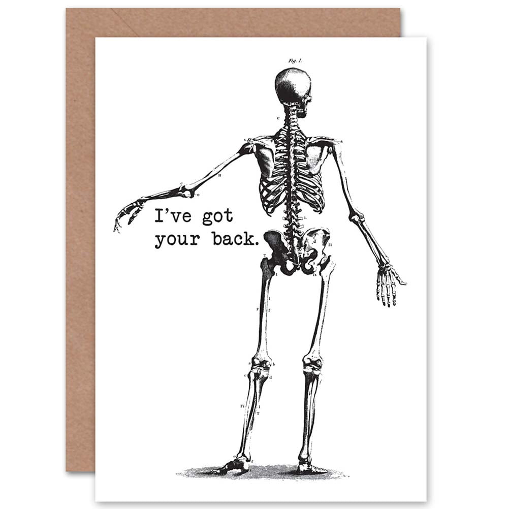 Friendship Skeleton Bones Funny Greetings Card Plus Envelope Blank ...