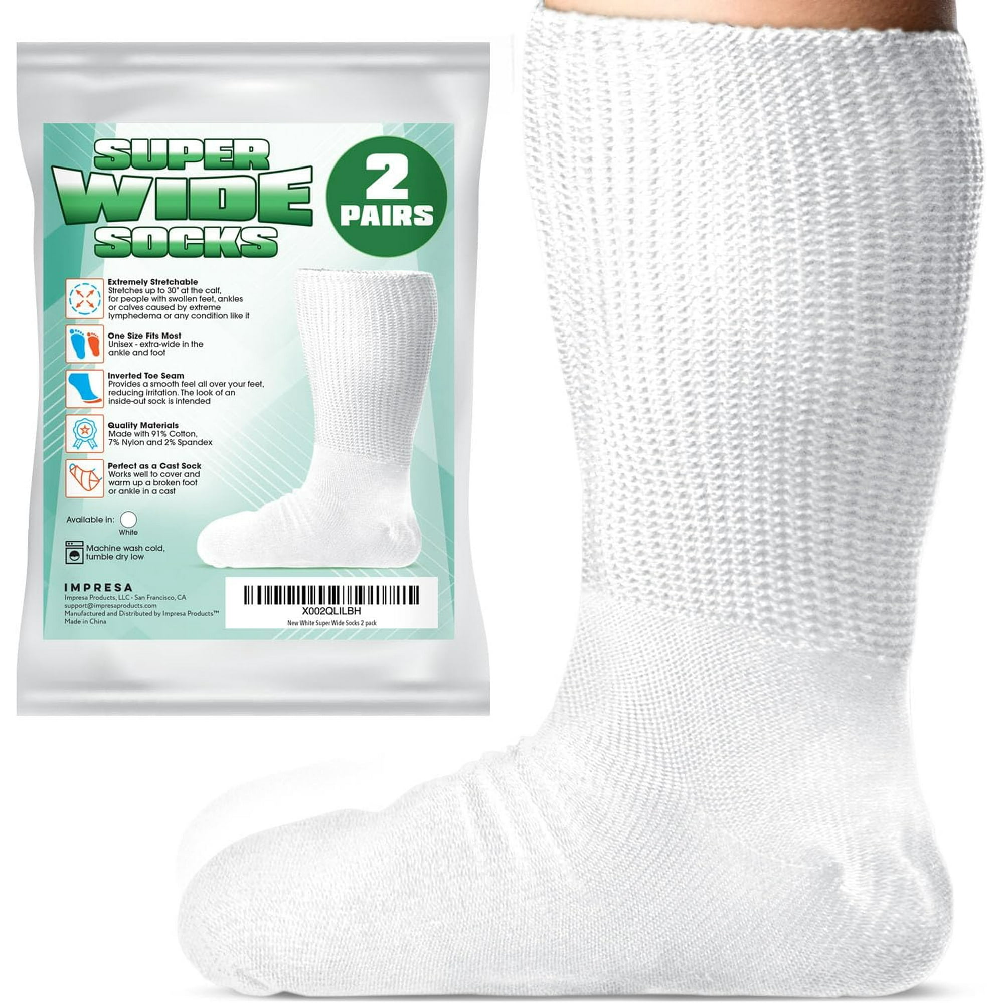 Click here for Salafire 2-Pair Extra Wide Unisex White Socks For... prices