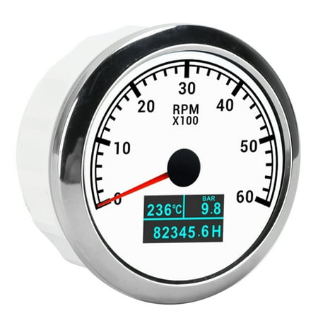 Water Temp Gauge, Tachometer 3-In-1 Oil Pressure Display IP67 ...